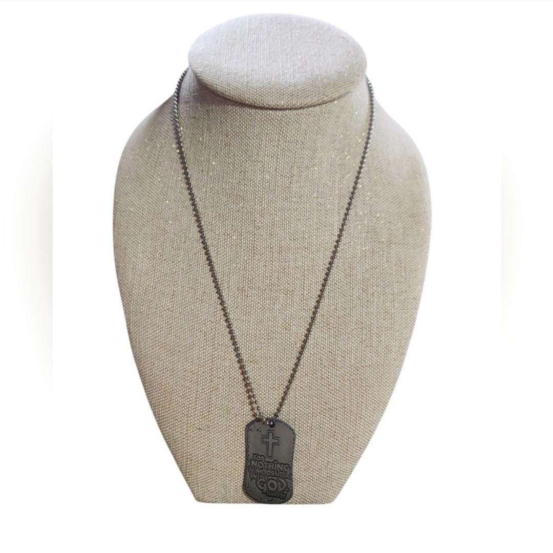 Shields of Strength Prayer of Salvation Pendant Tag Necklace 27" - Etsy