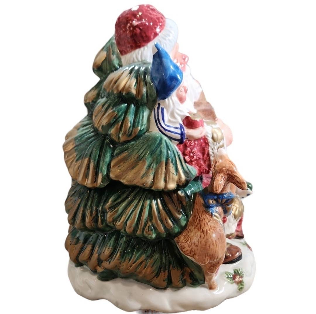 Fitz & Floyd Omnibus Forest Festival Guitar Christmas Santa Cookie Jar ...