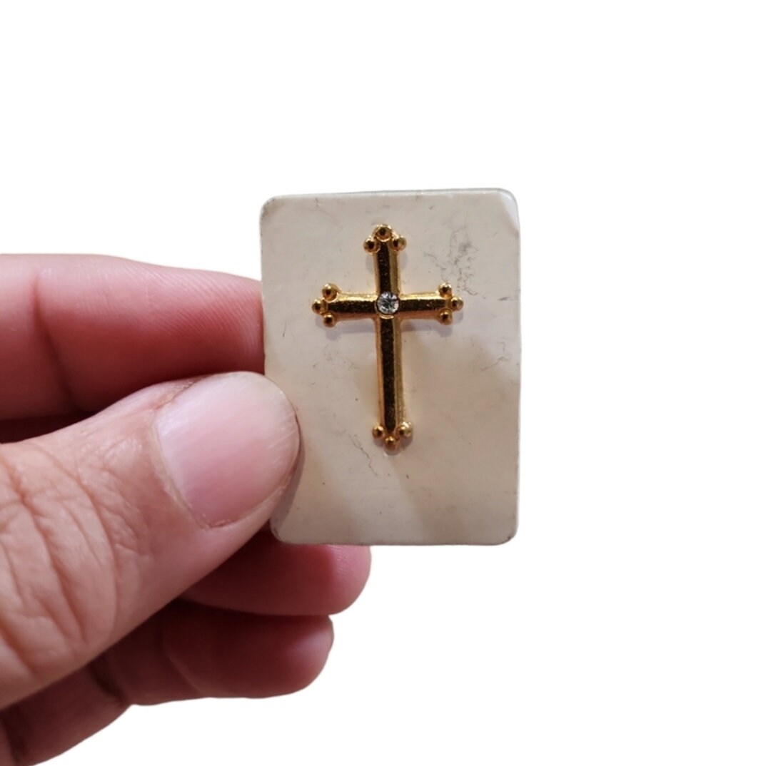 Vintage Gold Toned Camco Bling Cross Pin 1" - Etsy