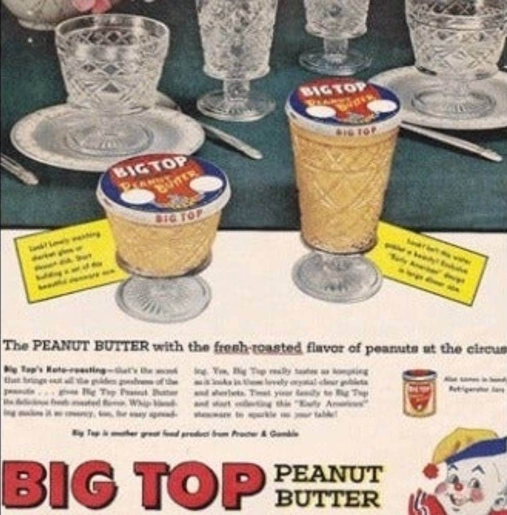 Vintage Hazel Atlas Big Top Peanut Butter Glasses Set of 4 6" - Etsy