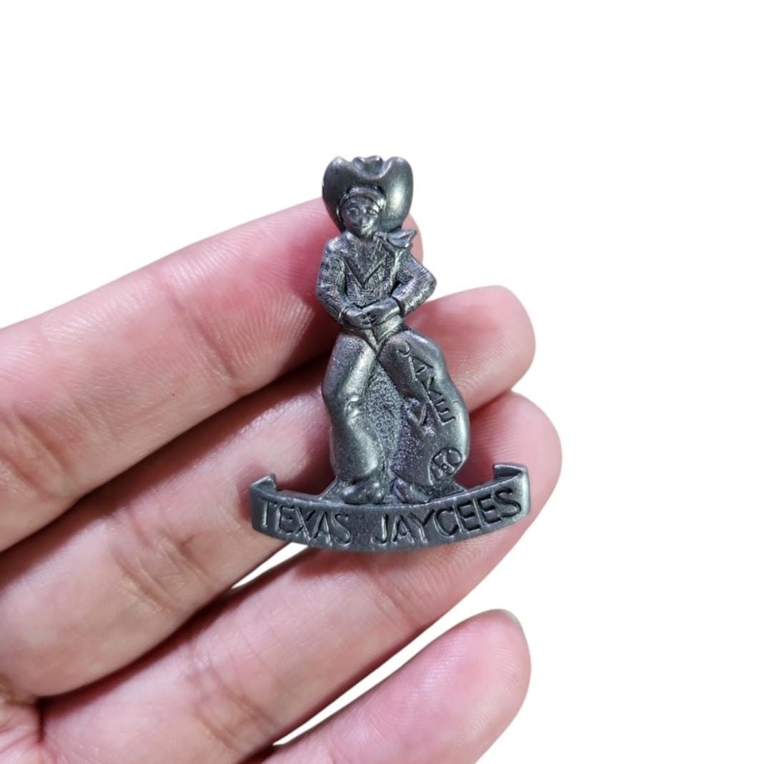 Vintage Pewter Texas Jake Jaycees Pin - Etsy
