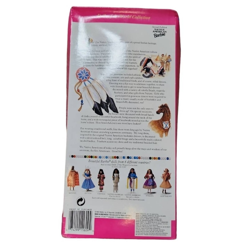 Vintage 1993 Mattel Native American Barbie 2nd Edition #11609 Dolls of ...