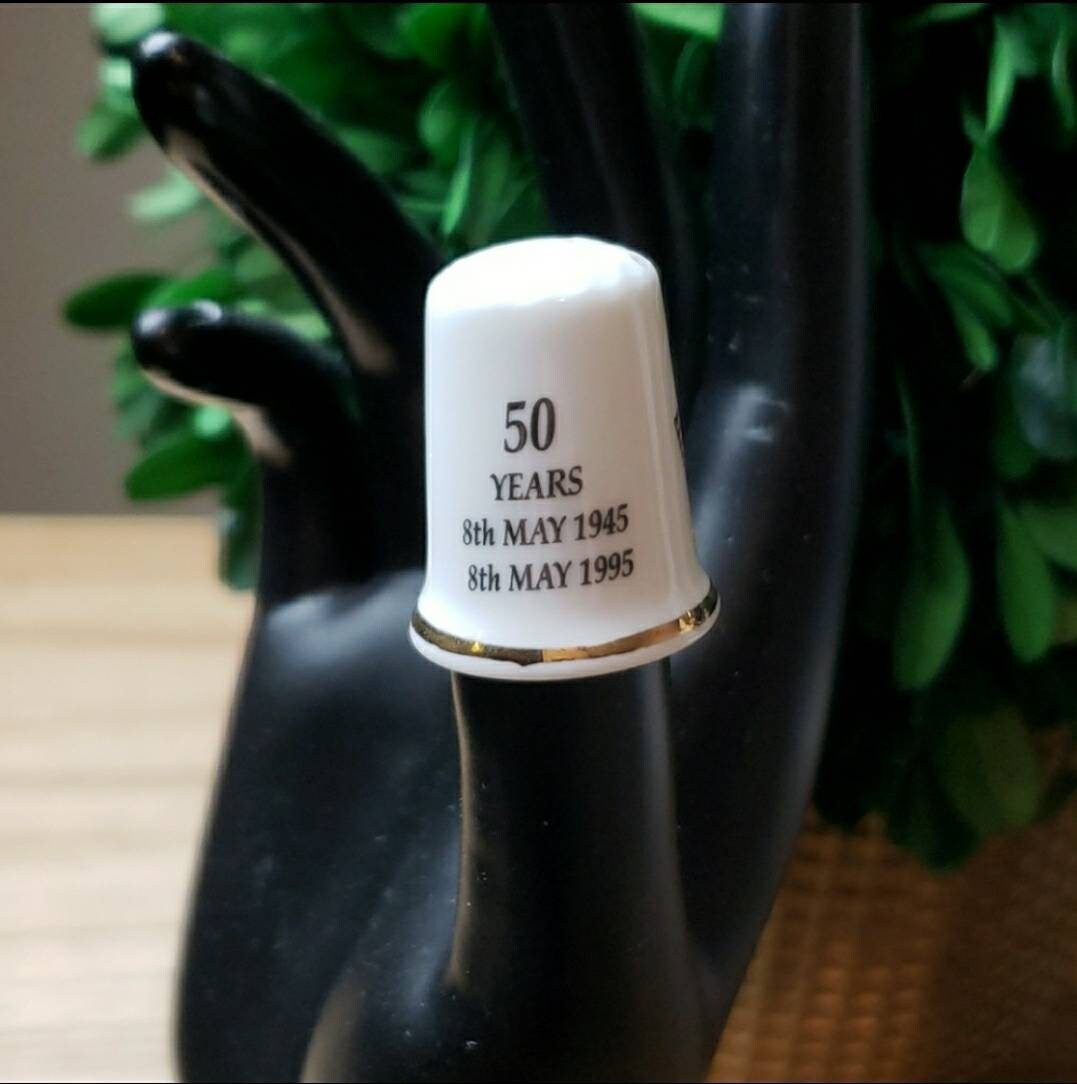Vintage Gimbel & Sons VE Day 50 Years Thimble - Etsy