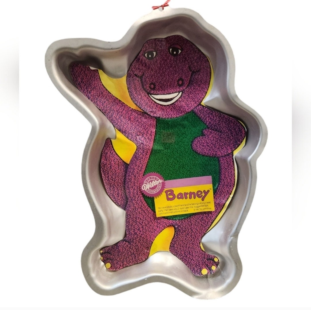 Vintage 1993 Wilton Barney Purple Dinosaur Full-body Waving Cake Pan - Etsy