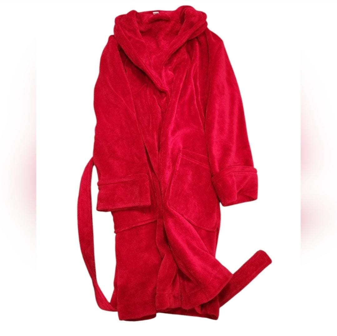 Vintage Charter Club Intimates Size Medium Red Fleece Plush Robe - Etsy