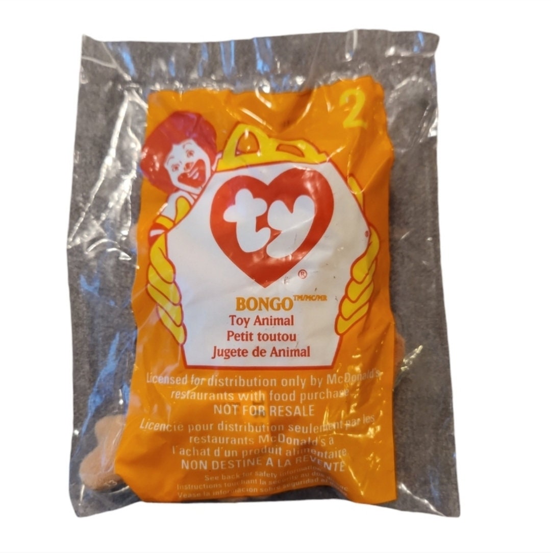 Vintage 1998 Mcdonald's Ty Bongo Toy Animal #2 New - Etsy