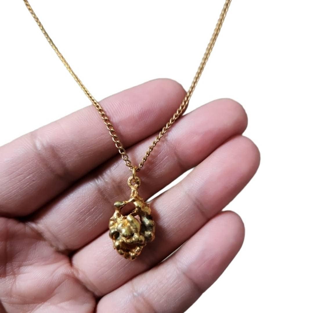 Vintage Ronte of Hollywood 24K Gold Plated the Golden Nugget Pendant ...