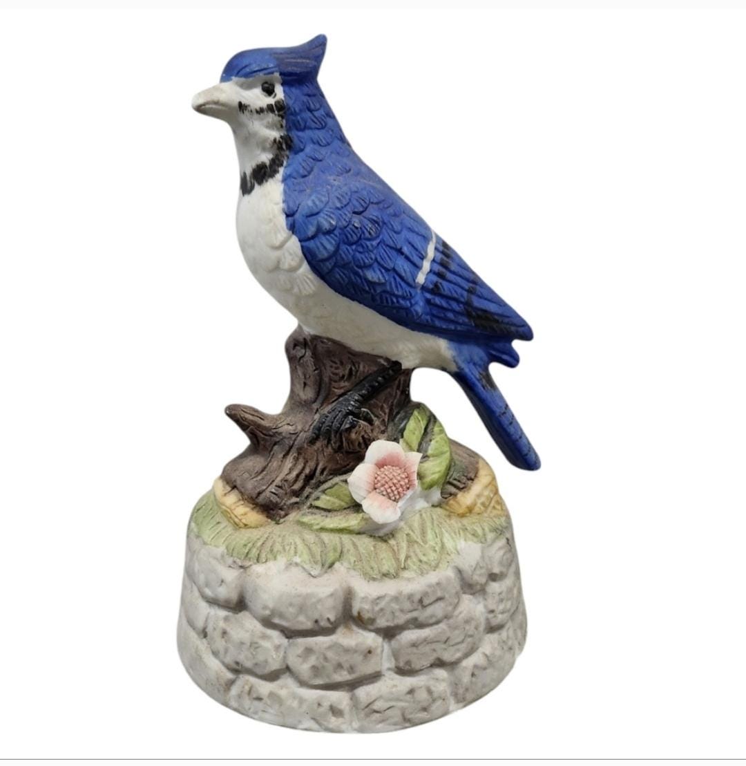 Vintage MIC Made in Taiwan Bluebird on Branch Bisque Music Box 6" - Etsy