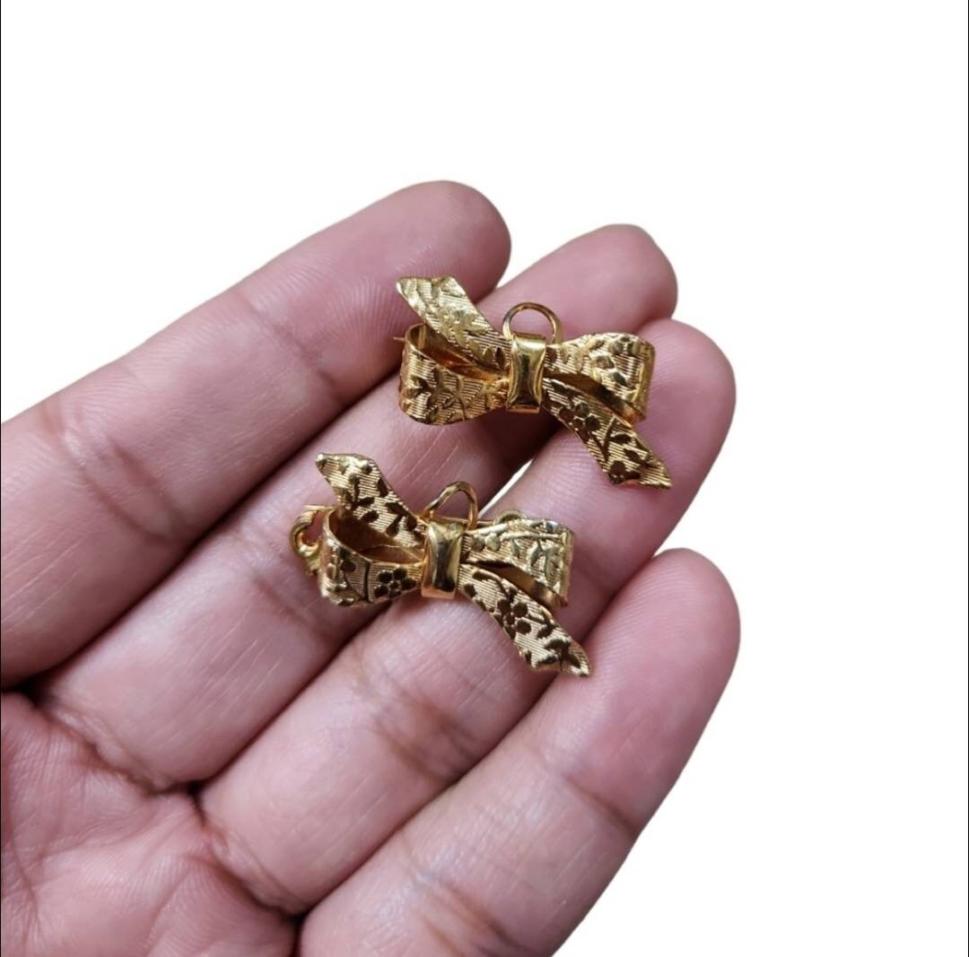 Vintage Gold Toned Lot of 2 Bow Pins - Etsy