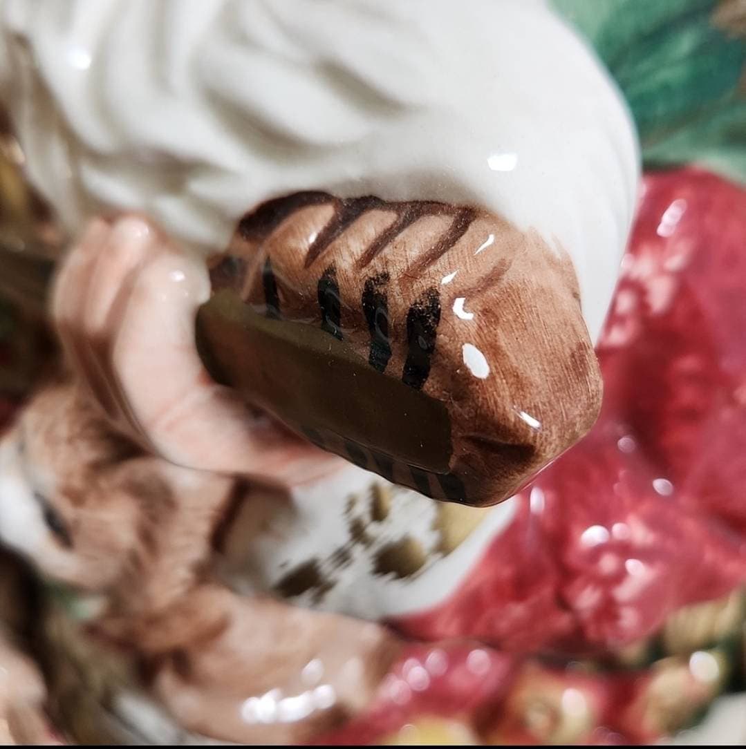 Fitz & Floyd Omnibus Forest Festival Guitar Christmas Santa Cookie Jar ...