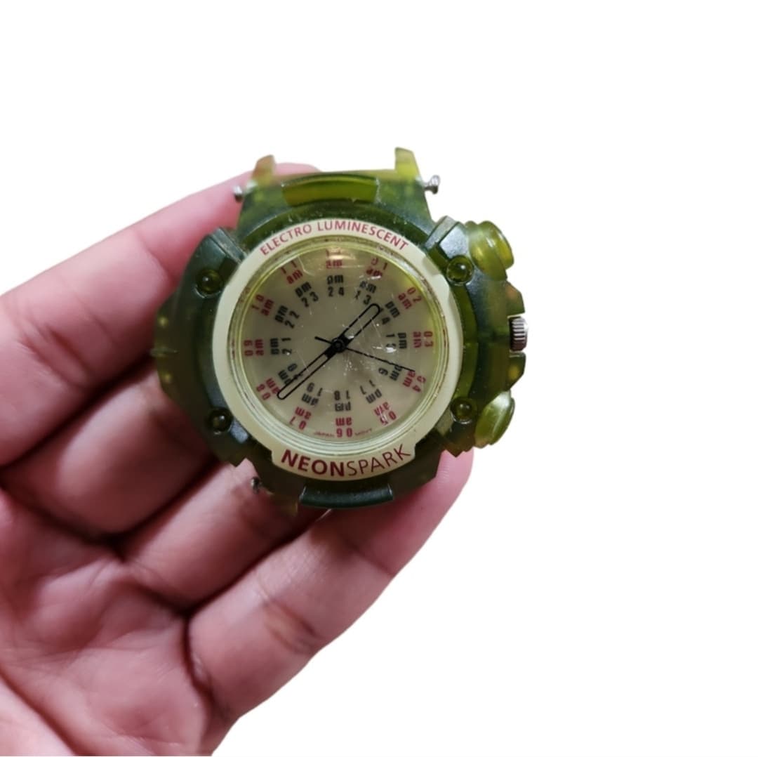 Vintage Takara Neon Spark Electro Luminescent Quartz Watch Face Green ...