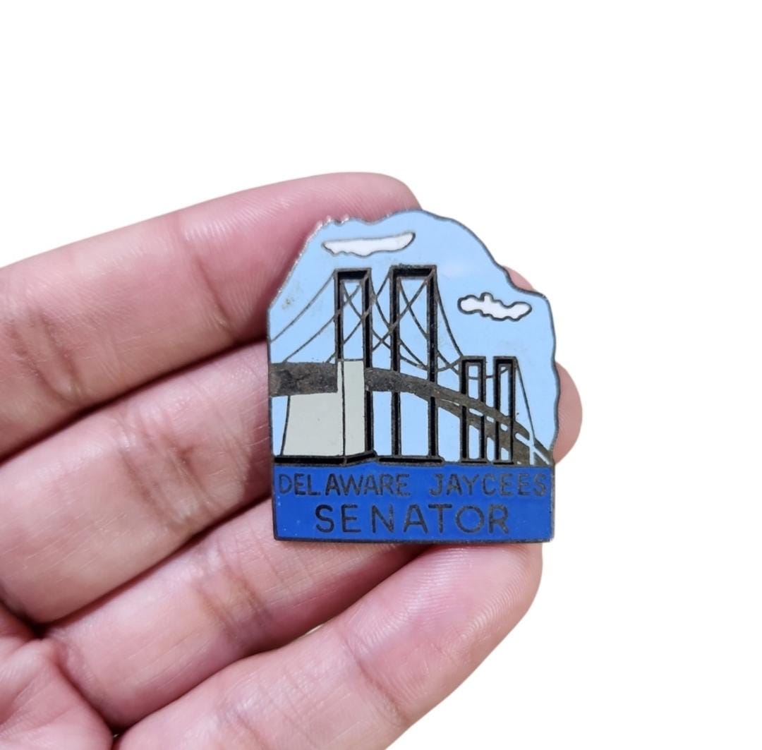 Vintage Silver Toned Delaware Jaycees Senator Pin - Etsy