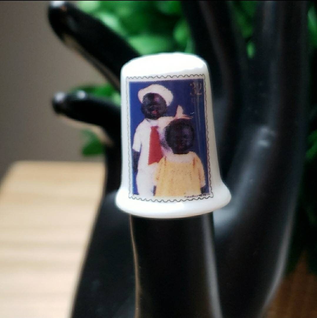 Vintage Gimbel & Sons Postage Stamp Thimble - Etsy