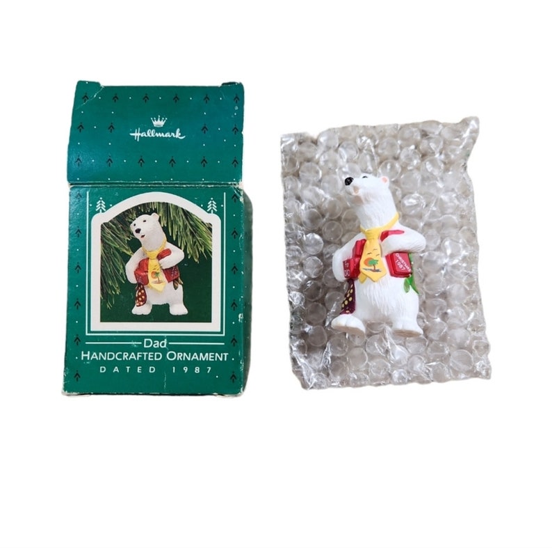 Vintage 1987 Hallmark Dad Polar Bear Handcrafted Ornament - Etsy