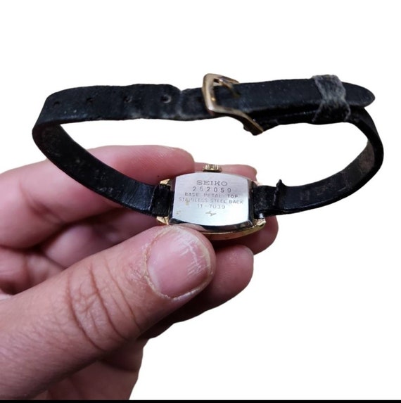 Vintage 1980s Seiko 11-7039 Gold Toned Brown Face Win… - Gem