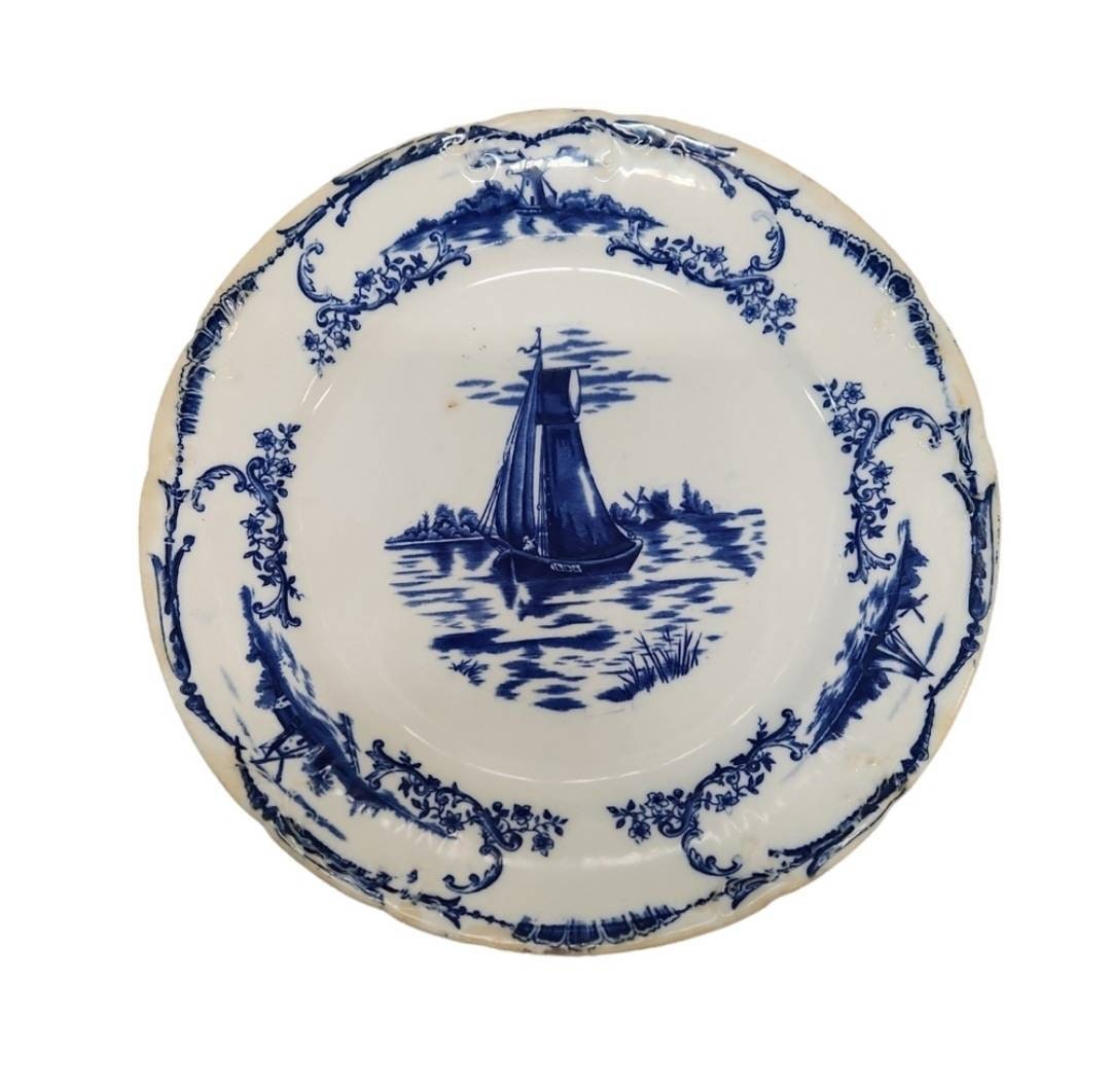 Antique 19th Century Blue and White Delph Dinner / Wall Hanging Plate ...