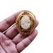 Vintage Geno Gold Toned Hand-carved Shell Cameo Brooch Signed - Etsy