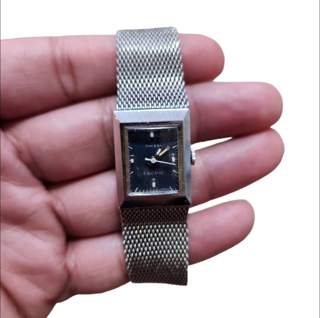 Vintage 70s Timex Electric Mesh Band Stainless Steel Watch Needs ...