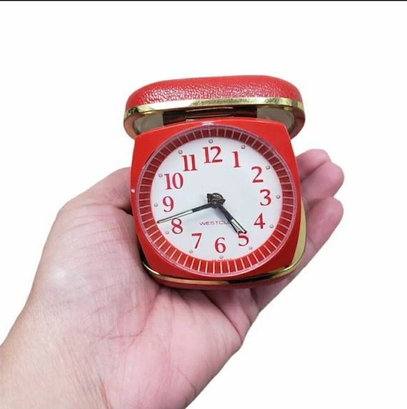 Vintage Westclox Red Traveling Alarm Clock - Gem