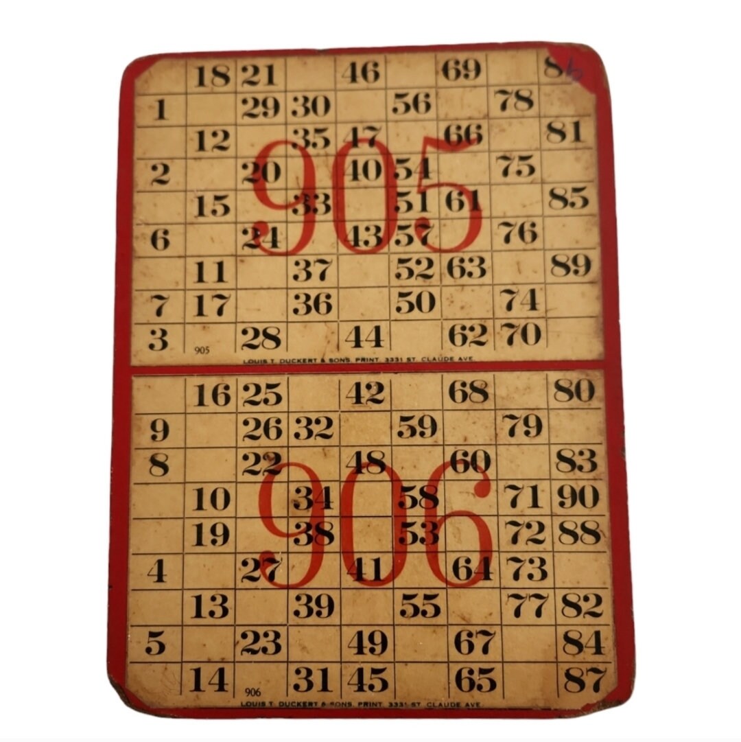Vintage 1930s Keno Game Gambling Board by Duckert Printing 905 906 - Etsy