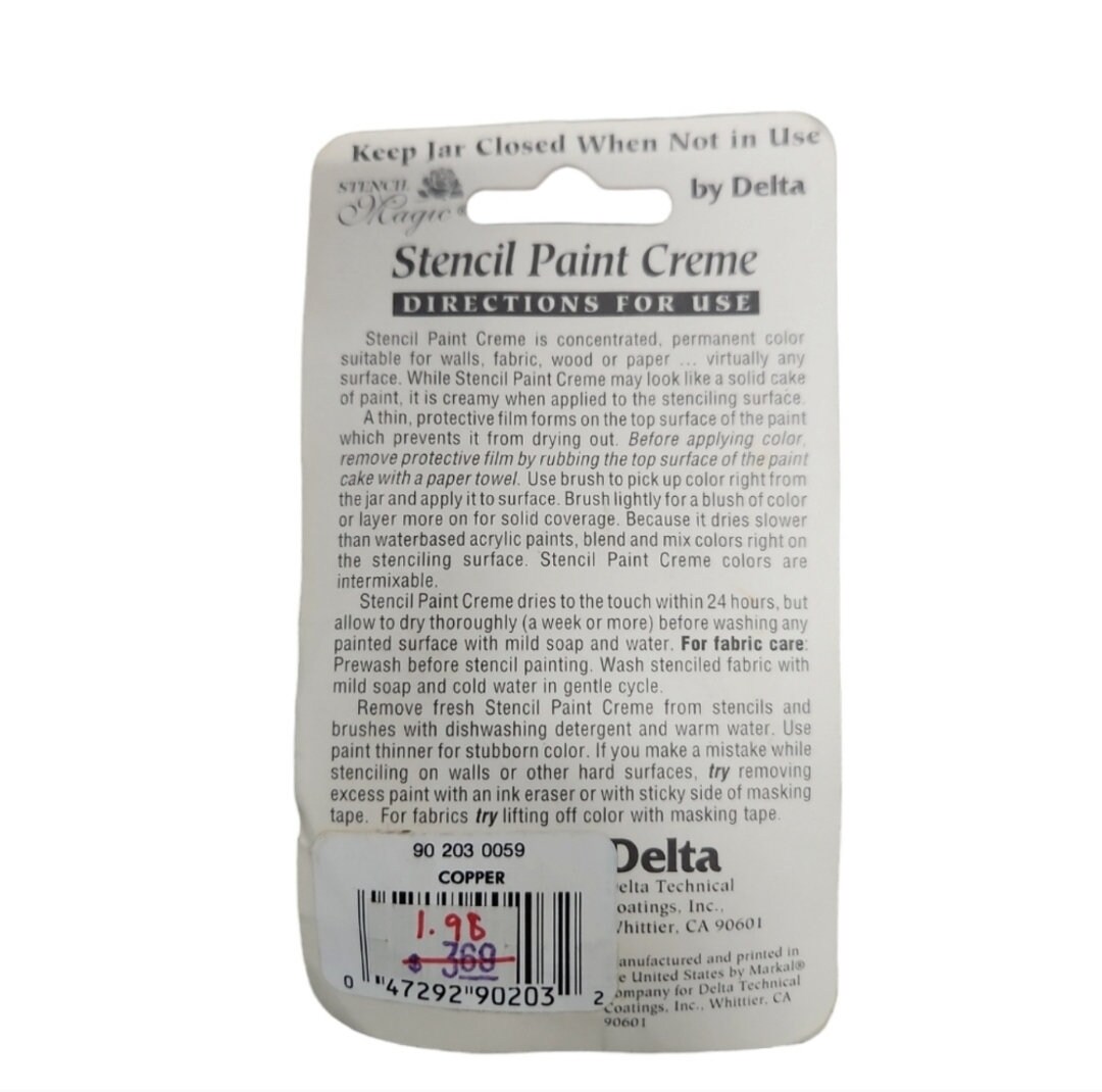 Vintage Stencil Magic by Delta Stencil Paint Creme Copper .5 Oz - Etsy