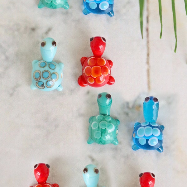 Turtle Glass Beads - Etsy