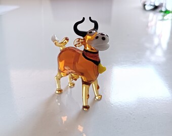 Miniature Glass Blown Cow - Etsy