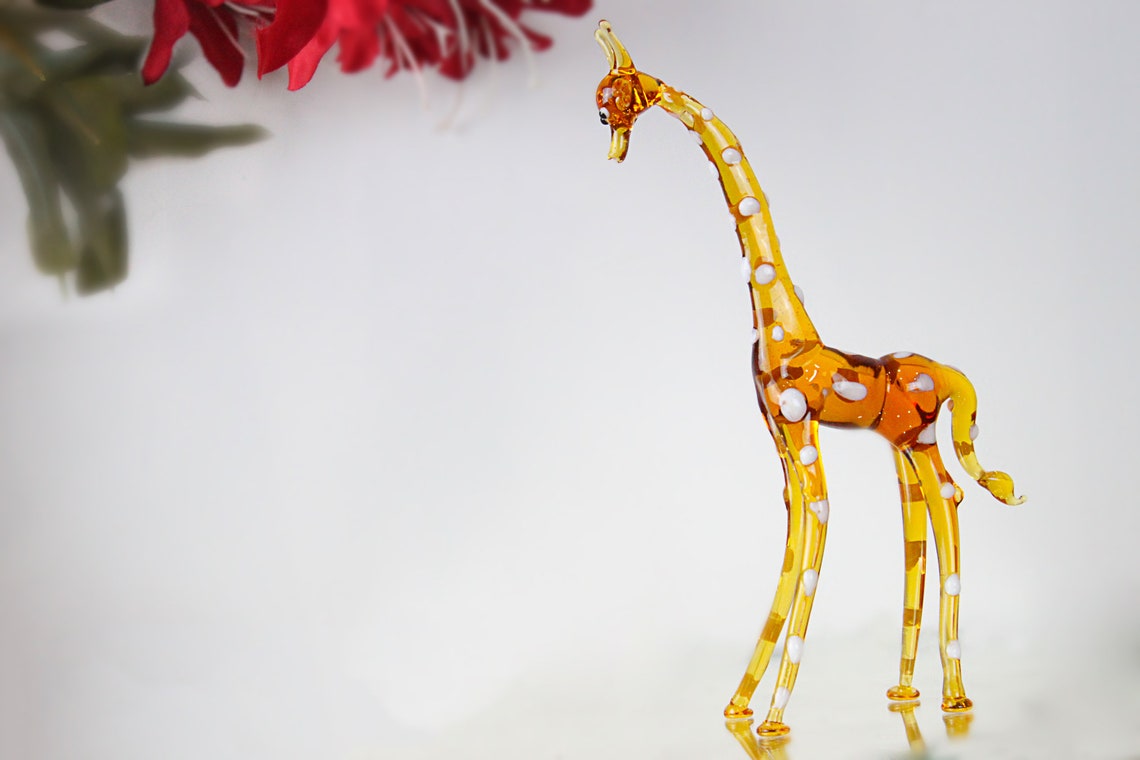 Glass Giraffe Figurine, Murano Glass Animals, Cute Giraffe Sculpture ...