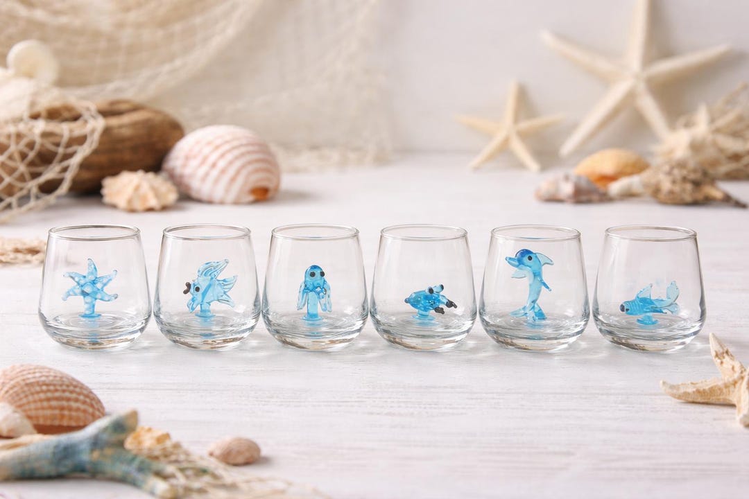Sea Animal Shot Glasses Set, Barware, Cocktail Party, Wedding ...