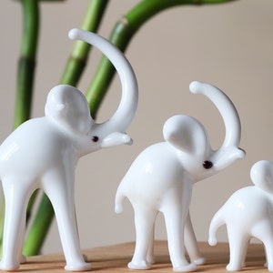 Murano Glass Elephant Set 7, Glass Animals, Good Luck Glass Elephant ...