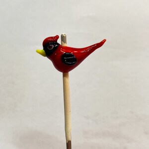 Murano Glass Red Cardinal Beads, Lampwork Spacer Bead, Bird Earring ...