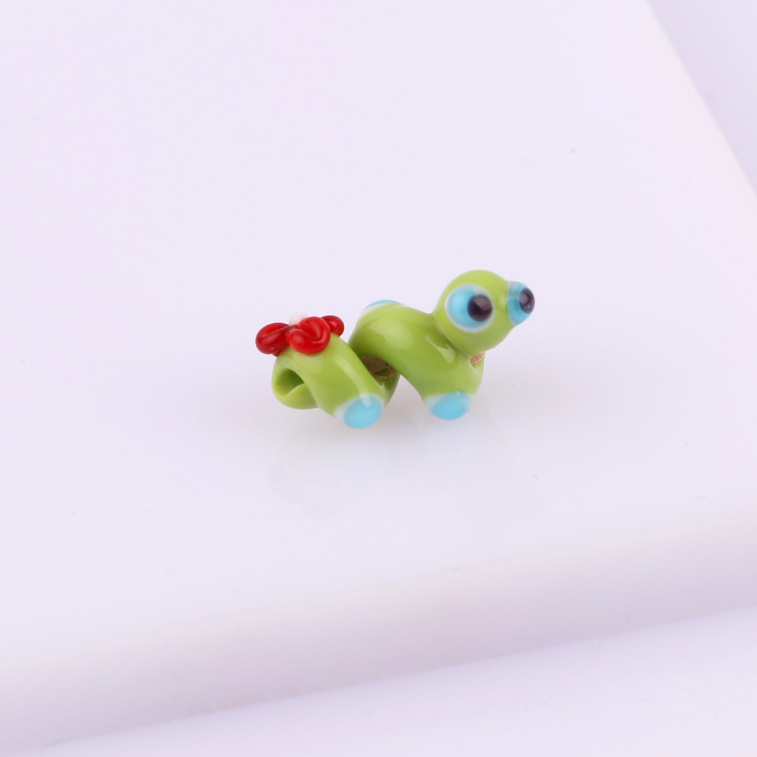 Murano Glass Snake Beads, Lampwork Animal Bead, Serpent Jewelry ...