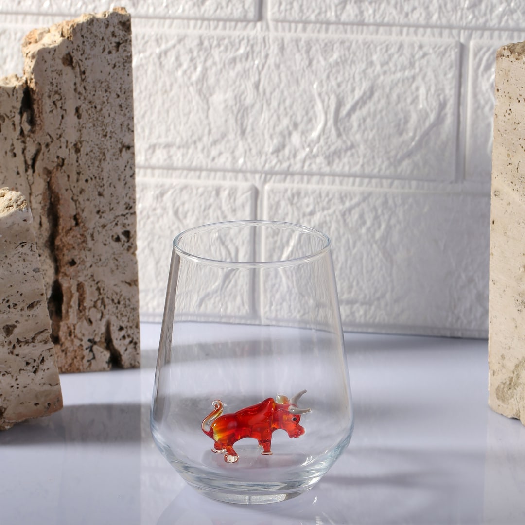 Glass Raging Bull Cup, Spanish Bull Mug, Rodeo, Handmade Glassware ...