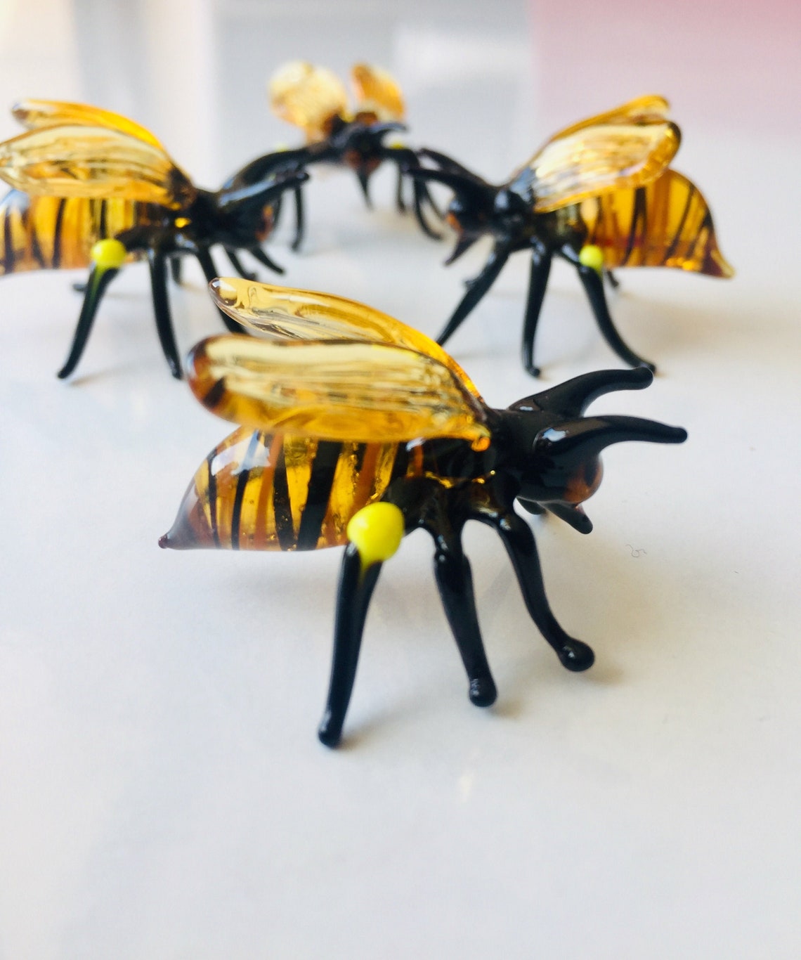 Blown Glass Bee Figurines Murano Glass Honey Bee - Etsy