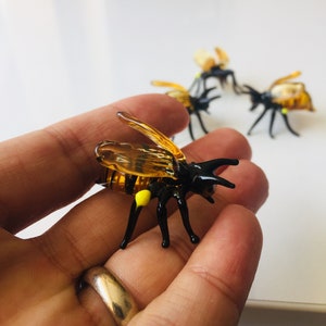 Blown Glass Bee Figurines, Murano Glass, Honey Bee, Collectible Bee ...