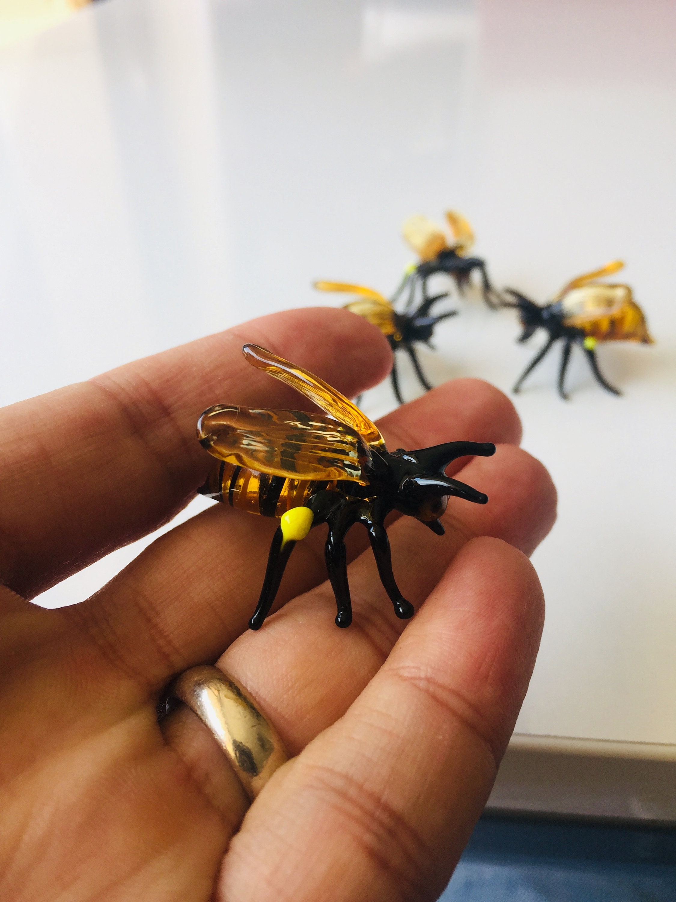 Blown Glass Bee Figurines Murano Glass Honey Bee - Etsy