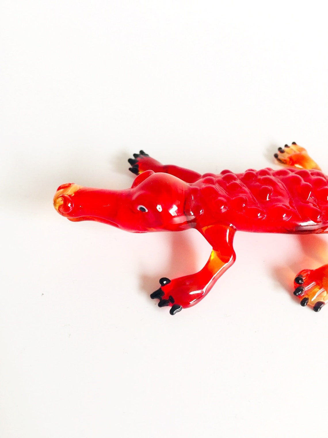 Art Glass Alligator Sculpture Blown Glass Green Crocodile | Etsy