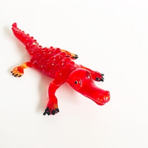 Art Glass Alligator Sculpture Blown Glass Green Crocodile | Etsy