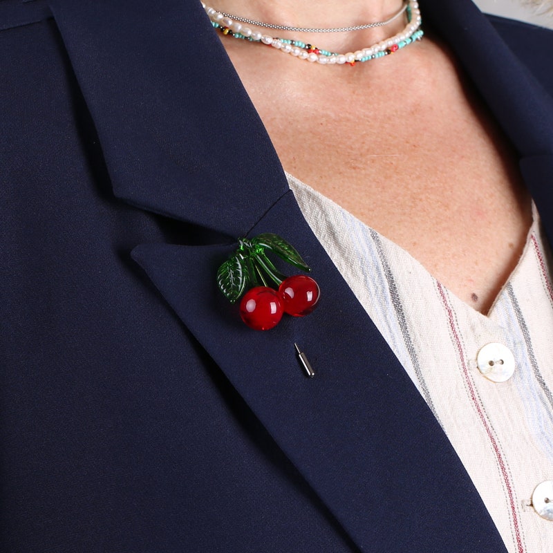 Cherry Brooch - Etsy