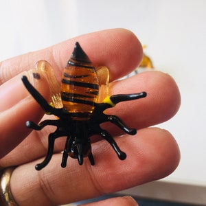 Blown Glass Bee Figurines, Murano Glass, Honey Bee, Collectible Bee ...