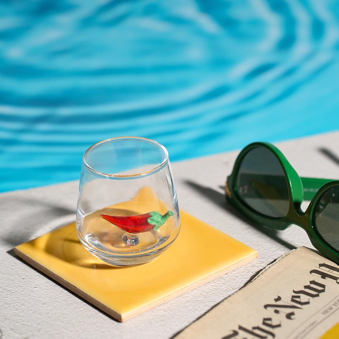 Red Chilli Pepper Shot Glass, Hot Pepper Glass Design, Handmade Chili ...