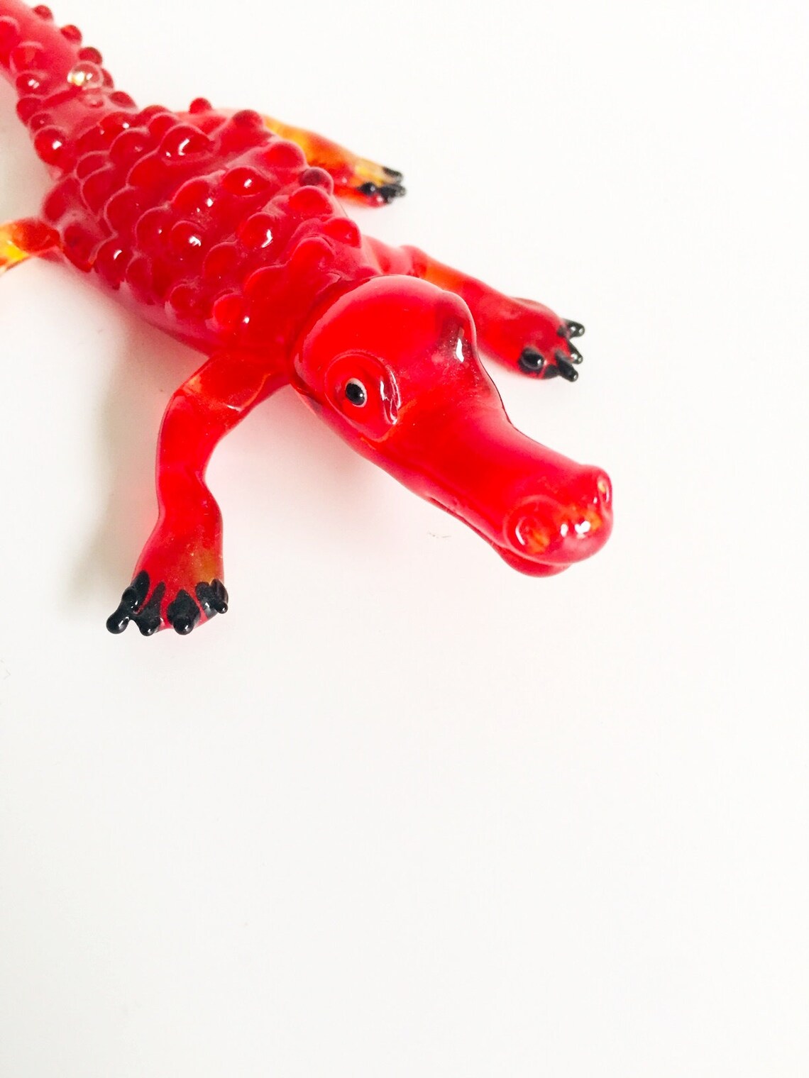 Art Glass Alligator Sculpture Blown Glass Green Crocodile | Etsy