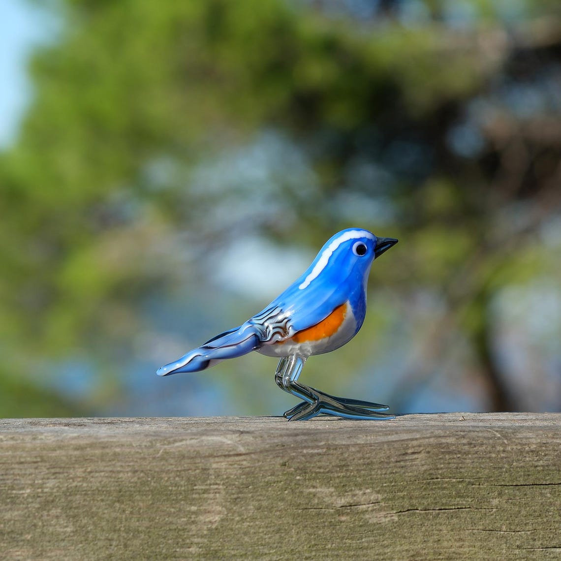 Eastern Bluebird Glass Figurine, Murano Glass Bird, Lampwork Bird ...