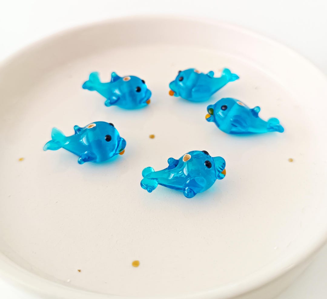 Murano Glass Dolphin Spacer Beads, Lampwork Sea Animal Jewelry, Ocean ...
