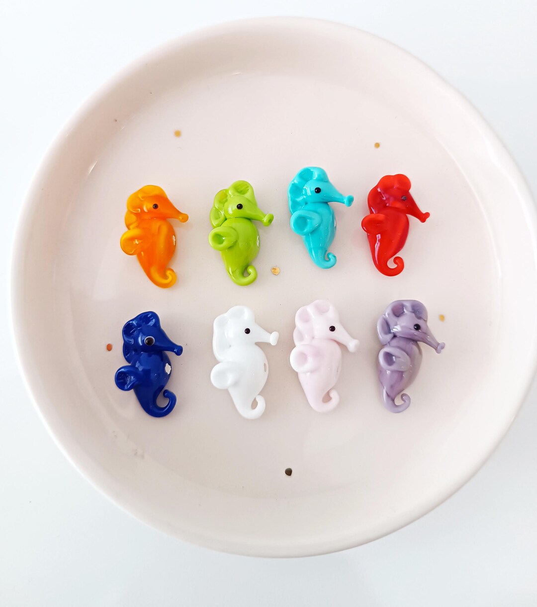 Murano Glass Sea Horse Spacer Bead, Lampwork Ocean Bead, Sea Animal ...