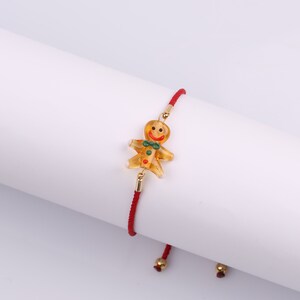 Gingerbread Man Murano Glass Bracelet, Christmas Jewelry, Holiday Charm ...