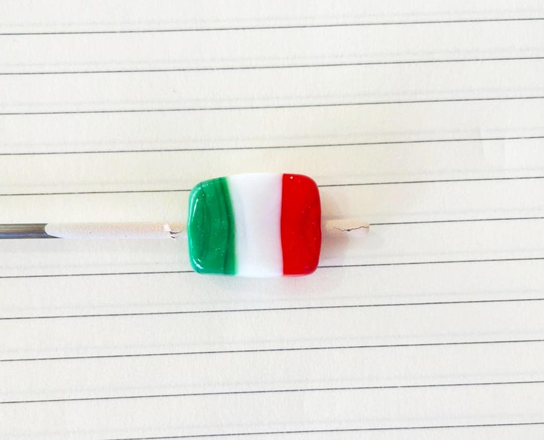 Murano Glass Italy Flag Bead, Italian Spacer Charm, DIY Jewelry Making ...