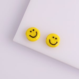 Murano Glass Happy and Sad Face Charm, Lampwork Emoji Spacer Bead ...