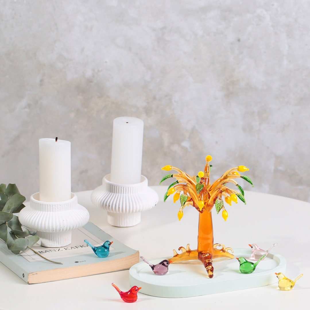 Murano Glass Lemon Tree Sculpture, Lampwork Lemon Branches, Fruit Home ...