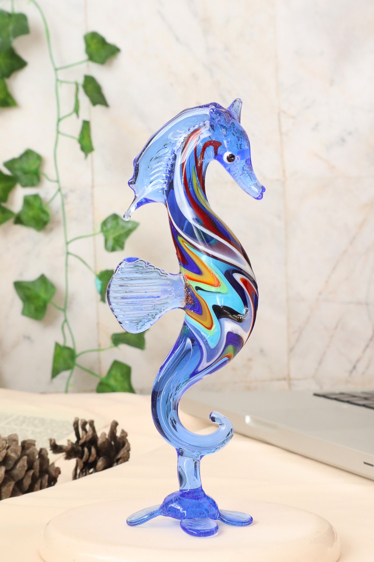 Art Glass Sea Horse ,blown Glass Animal, Handmade Seahorse, Glass ...